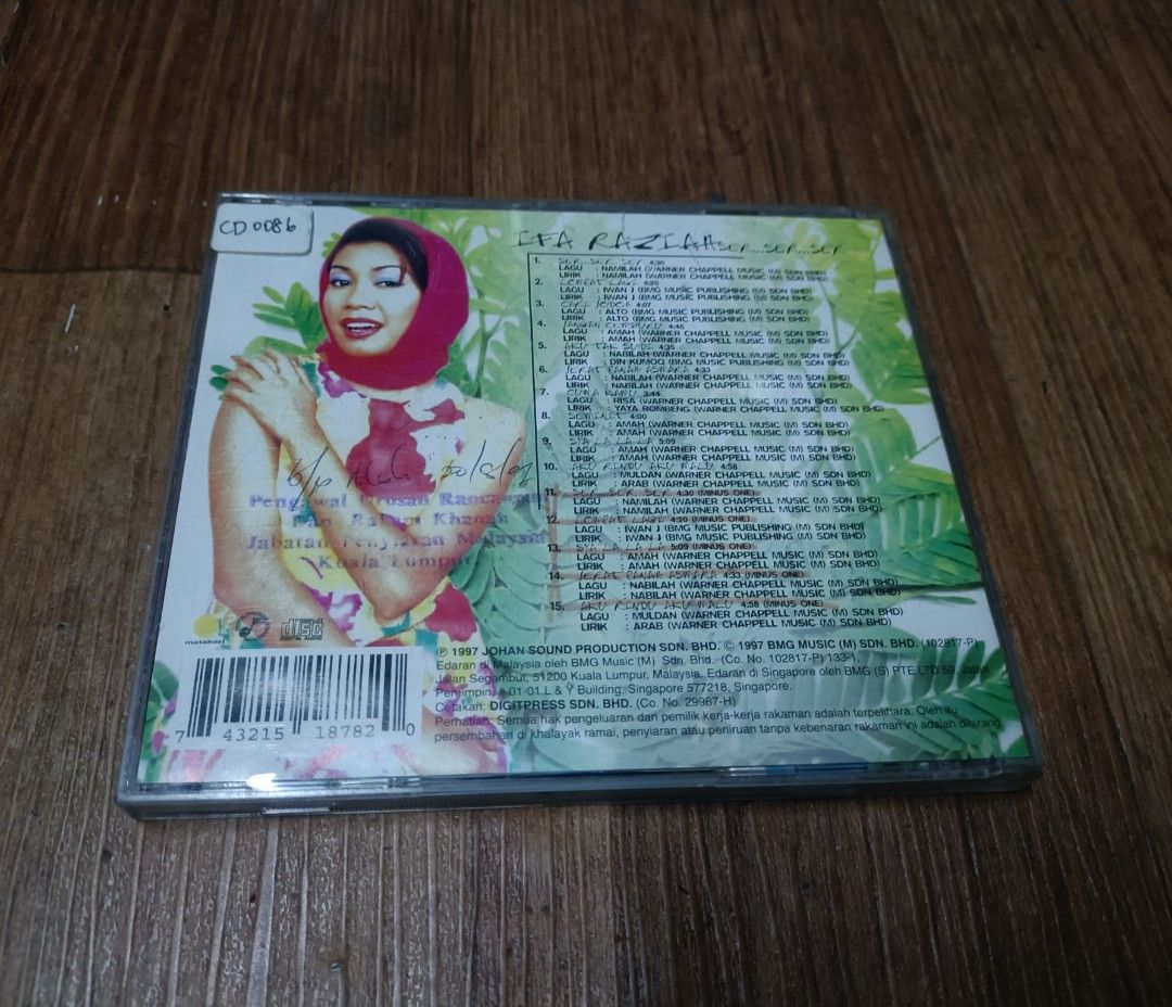 CD IFA RAZIAH @ 1997 JOHAN SOUND PRODUCTION/BMG MUSIC M SDN BHD.., Hobbies & Toys, Music & Media ...