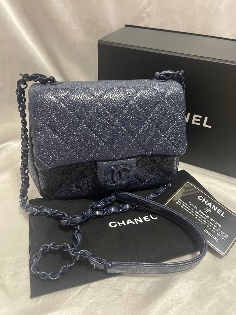Chanel caviar square mini flap bag, Luxury, Bags & Wallets on Carousell