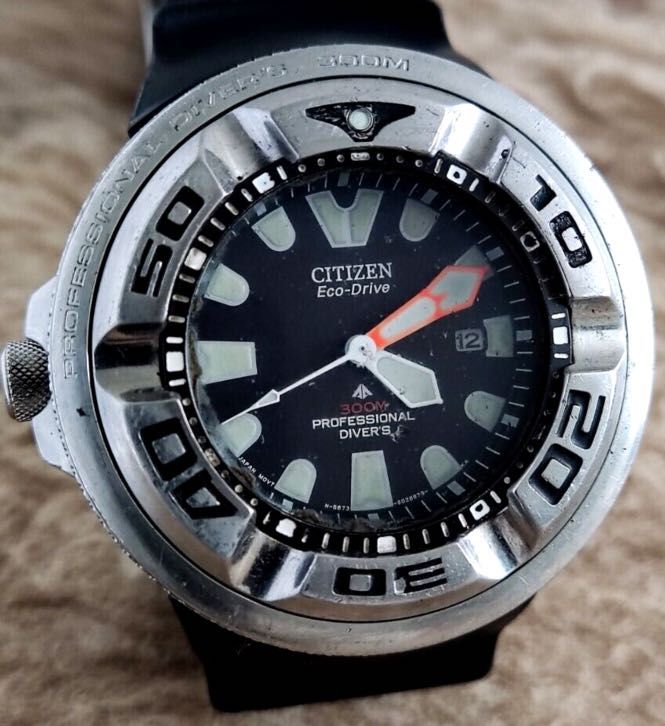CITIZEN ECOZILLA PROFESSIONAL DIVERS 300m St. Steel B873-S026547 48mm ...