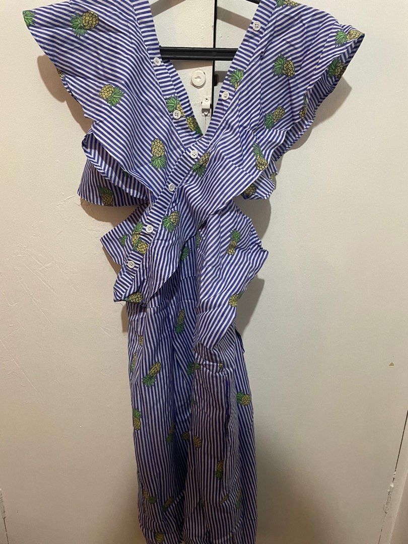 Cold Shoulder Blue Dress CODE D0005, Women's Fashion, Dresses & Sets ...