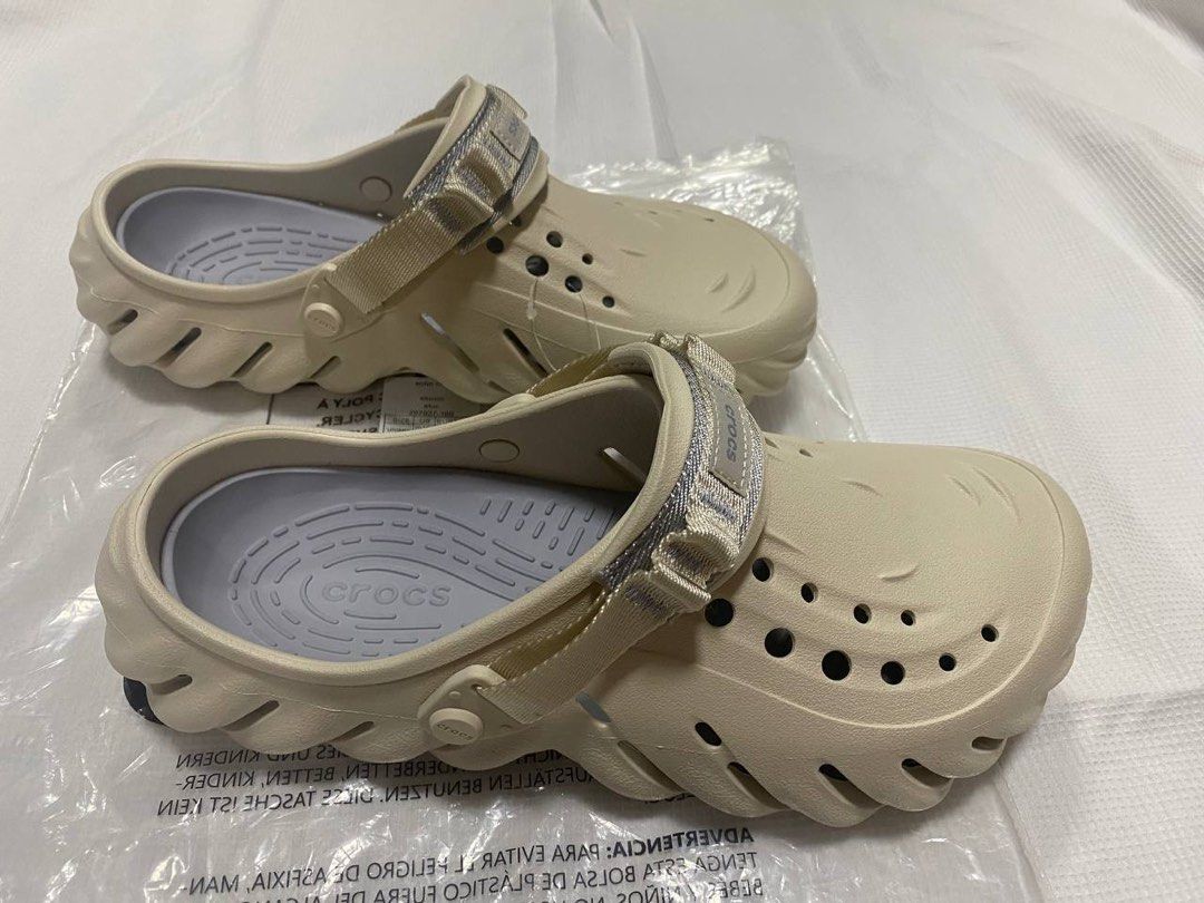Crocs Echo Clogs Stucco, Men's Fashion, Footwear, Slippers & Slides on Carousell