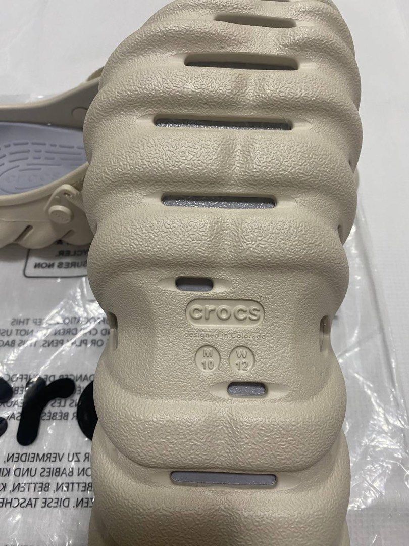 Crocs Echo Clogs Stucco, Men's Fashion, Footwear, Slippers & Slides on Carousell