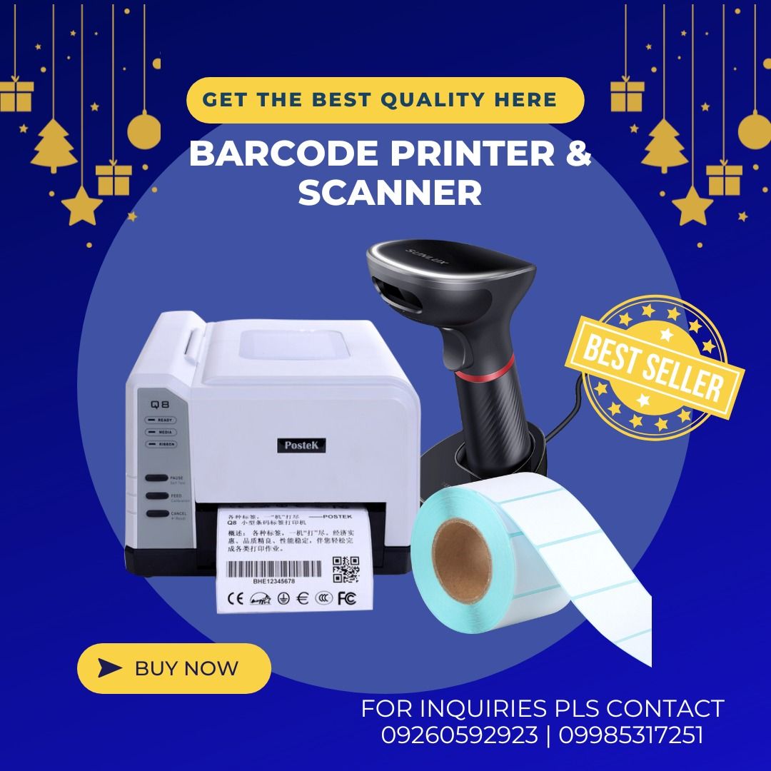 DESKTOP BARCODE PRINTER, SCANNER & LABEL STICKER, Computers & Tech ...