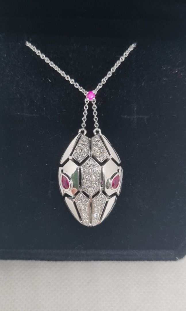 DIAMOND & RUBY Serpenti 18K WG Necklace, Women's Fashion, Jewelry ...