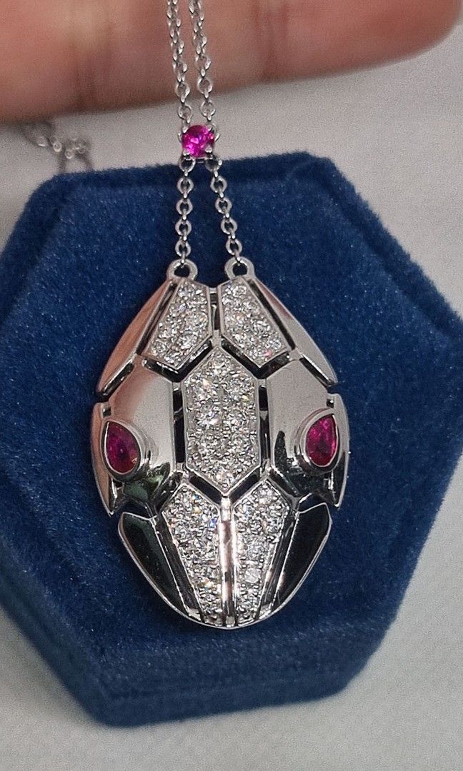 DIAMOND & RUBY Serpenti 18K WG Necklace, Women's Fashion, Jewelry ...