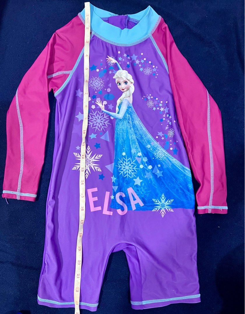 Disney Elsa Rash guard, Babies & Kids, Babies & Kids Fashion on Carousell