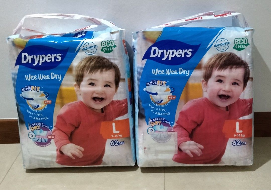 2 Packs Drypers Baby Diapers, Babies & Kids, Bathing & Changing ...