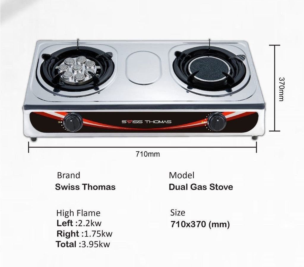 Dual Gas Stove Stainless Steel Infrared Burner 8 Jet Head, TV & Home ...