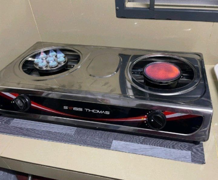 Dual Gas Stove Stainless Steel Infrared Burner 8 Jet Head, TV & Home ...