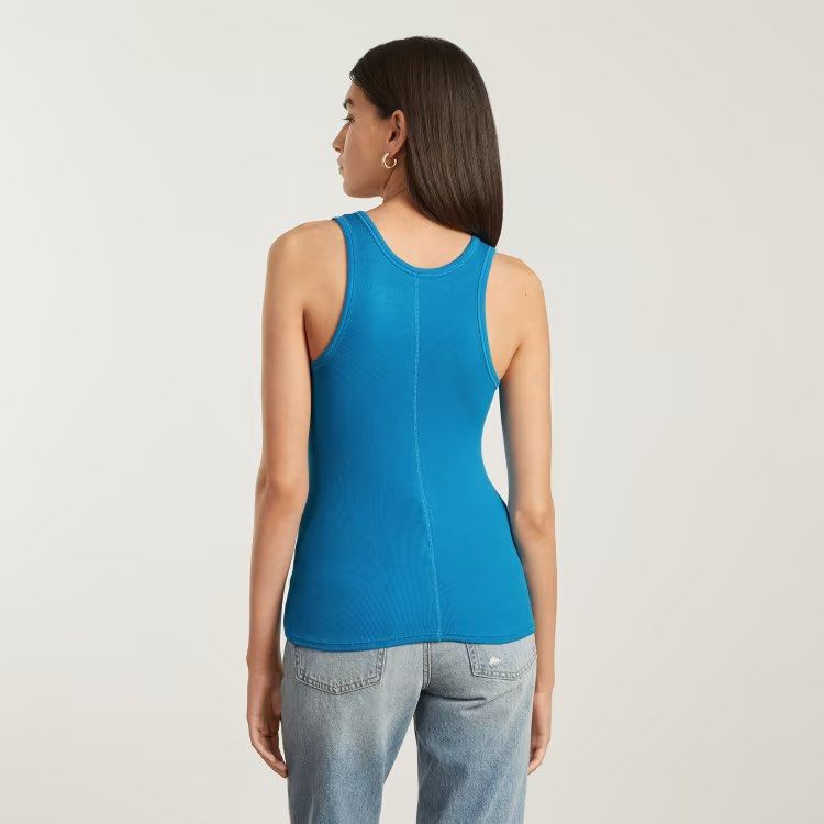 Everlane Pima Micro Rib U Neck Tank In Horizon Blue Womens Fashion