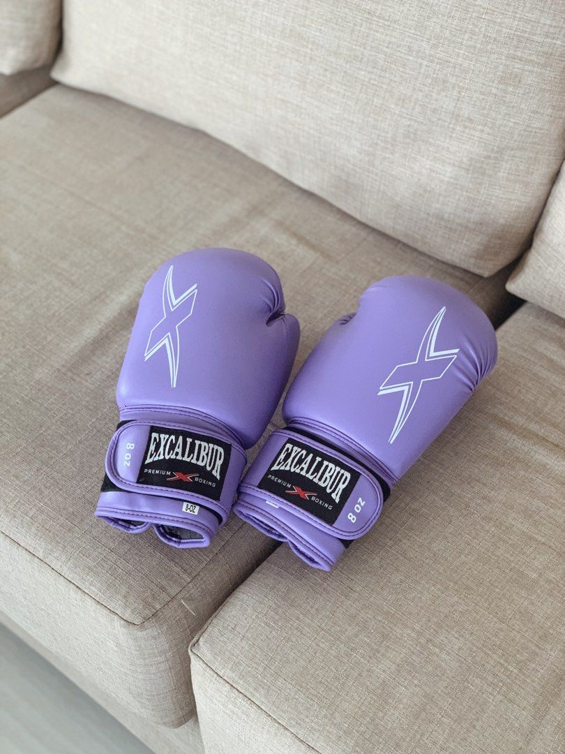 Excalibur Purple Boxing Gloves 8oz NEW, Health & Nutrition, Health ...