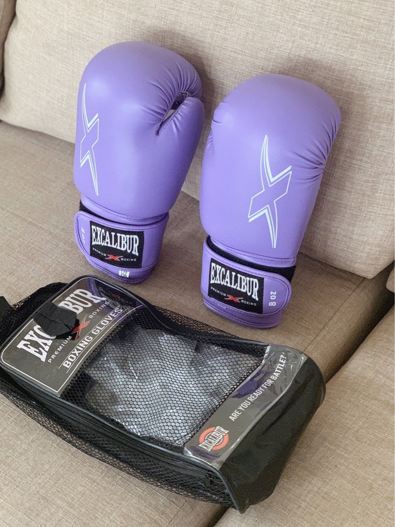 Excalibur Purple Boxing Gloves 8oz NEW, Health & Nutrition, Health ...