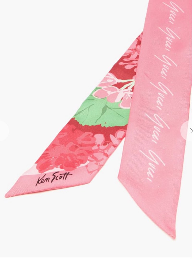 Gucci Silk Twilly Pink, Luxury, Accessories on Carousell