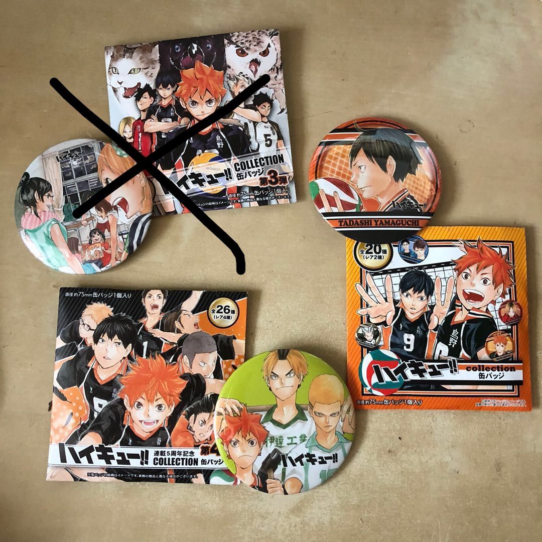 Haikyuu Can Badges, Hobbies & Toys, Memorabilia & Collectibles, Fan ...
