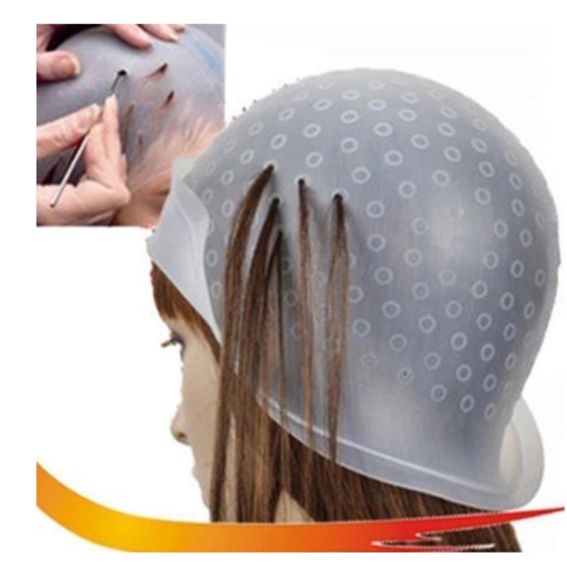 Hair Highlight Cap Silicone Hair Coloring Cap Hook Needle Professional ...