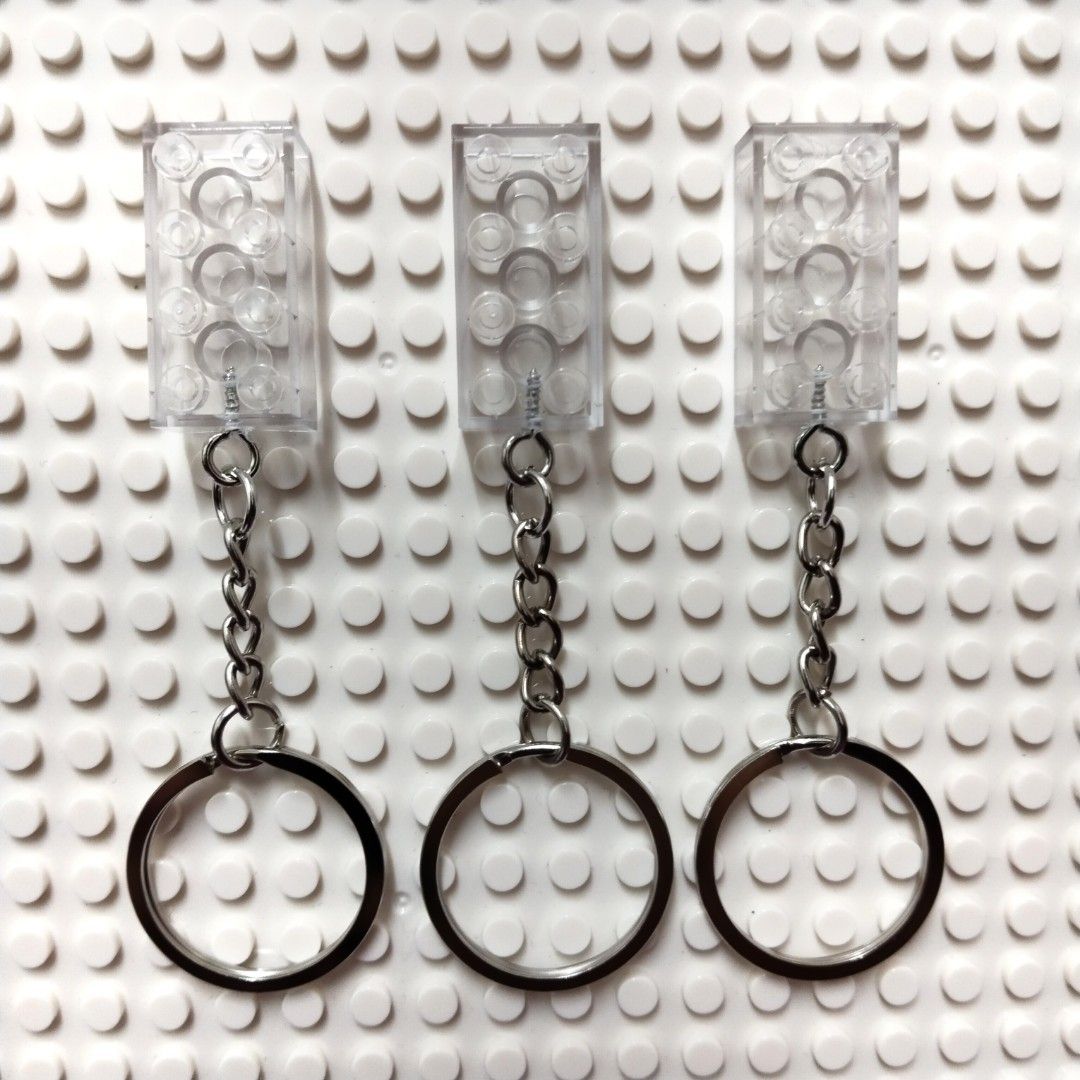 Handmade Lego keychain transparent 2x4 brick, Hobbies & Toys ...