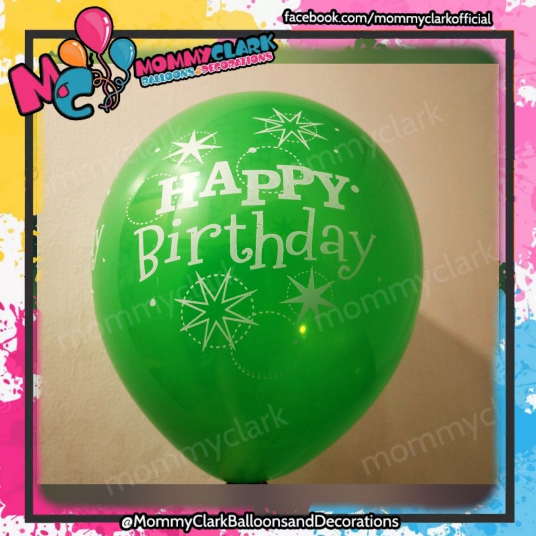 HAPPY BIRTHDAY PRINT BALLOON 12inches, Hobbies & Toys, Stationary ...