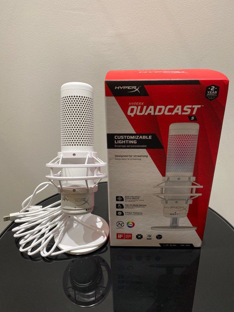 HyperX Quadcast S: White RGB USB Microphone (Latest Version ...