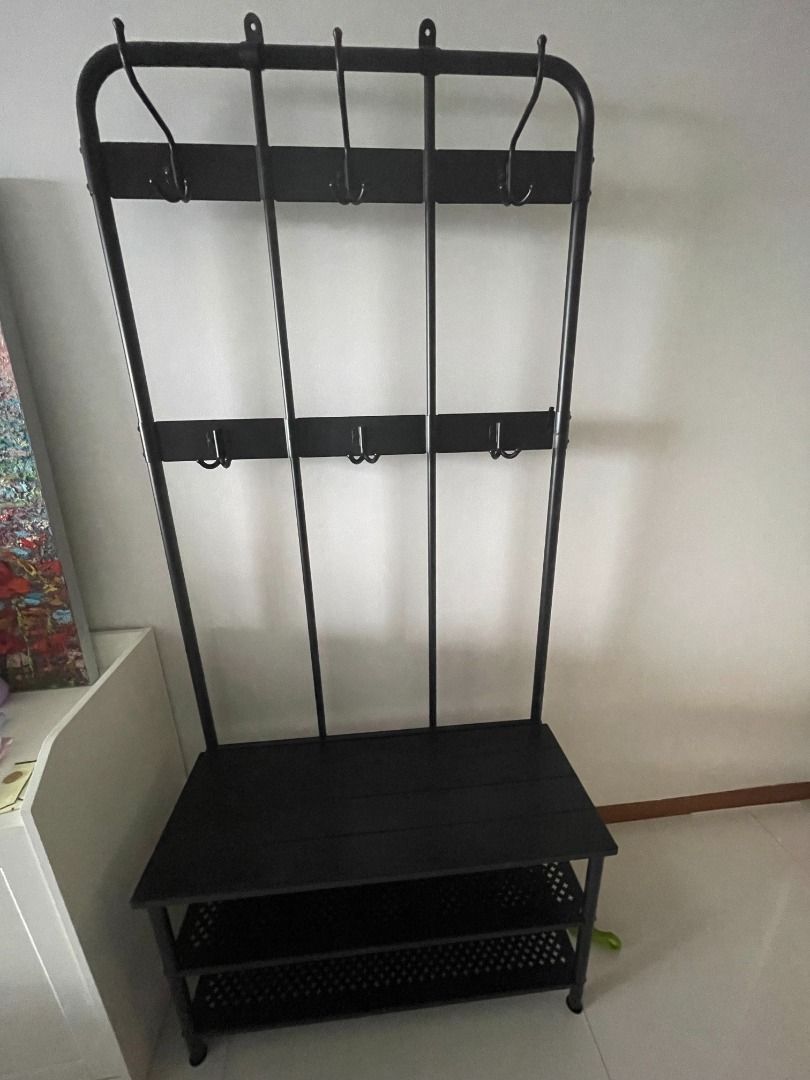 IKEA Pinning Coat rack with shoe storage bench, Furniture & Home Living ...