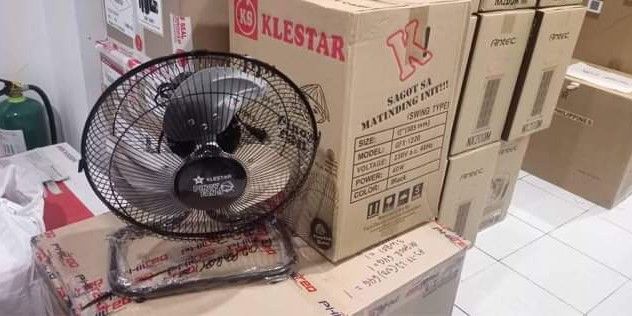 KLESTAR 12" Industrial Ground Fan Metal Blade Black GFX1220, Furniture ...
