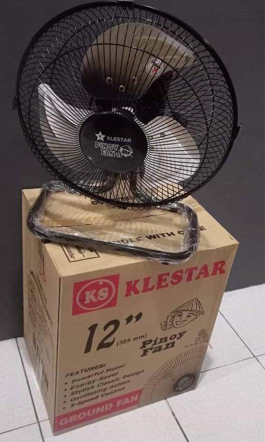 KLESTAR 12" Industrial Ground Fan Metal Blade Black GFX1220, Furniture ...