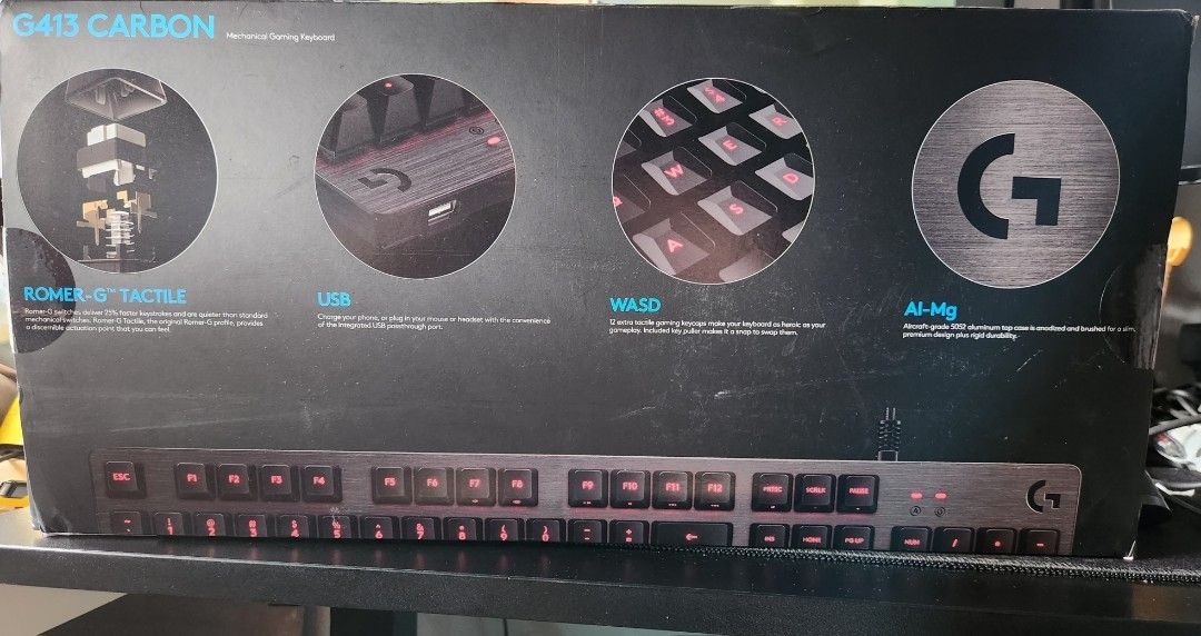 Logitech G413 Carbon mechanical keyboard, Computers & Tech, Parts ...