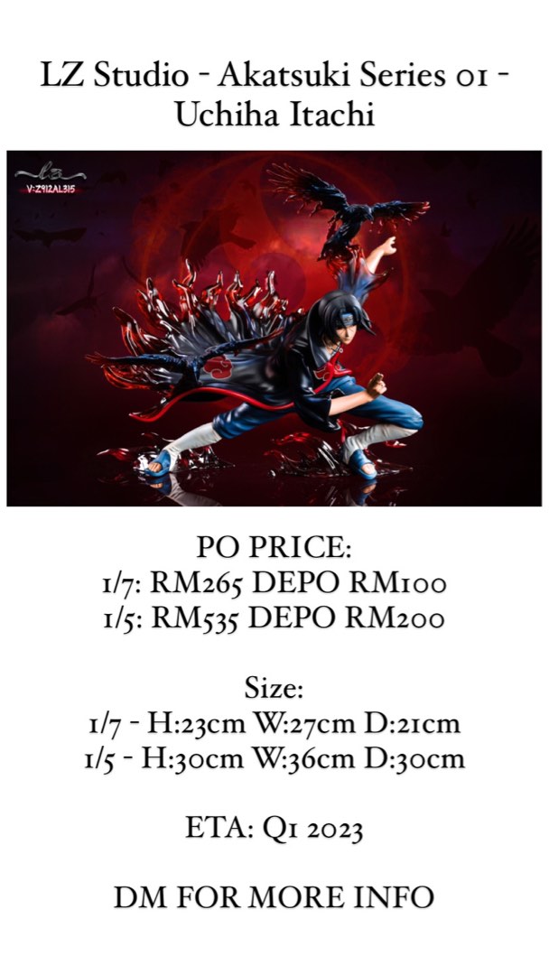 LZ Studio - Akatsuki Series 01 - Uchiha Itachi, Hobbies & Toys, Toys ...