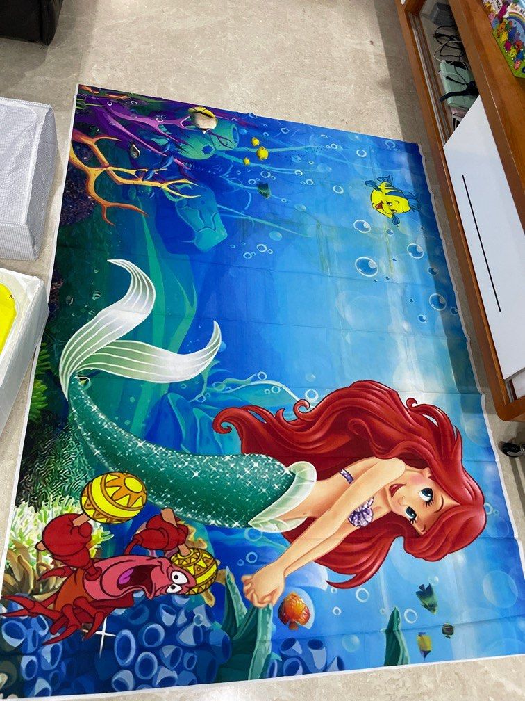 Mermaid Ariel backdrop, Furniture & Home Living, Home Decor, Wall Decor ...