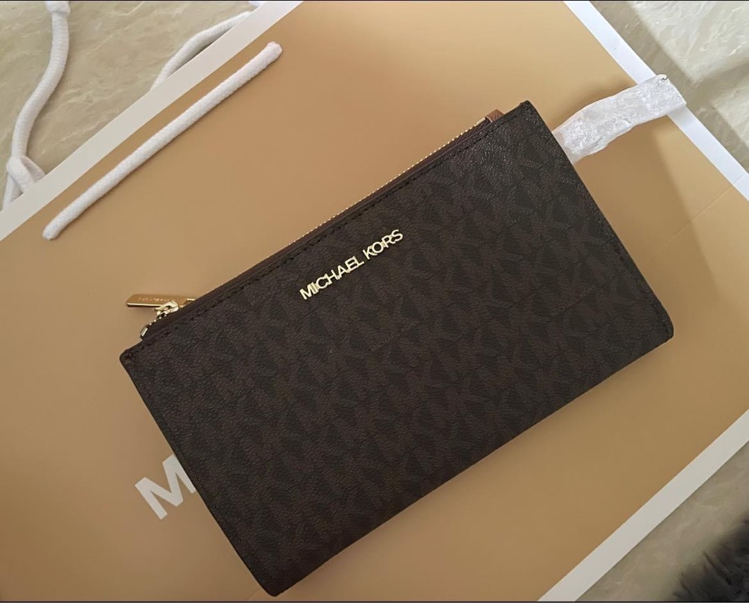 Michael Kors Double Zip Wallet Original, Luxury, Bags & Wallets on ...