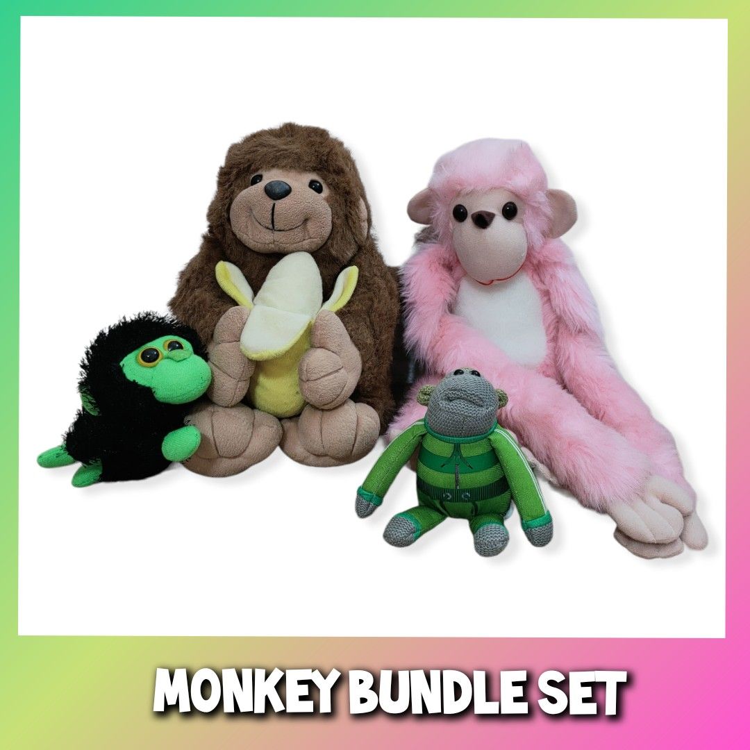 Monkey Bundle Set (4 pcs), Hobbies & Toys, Toys & Games on Carousell