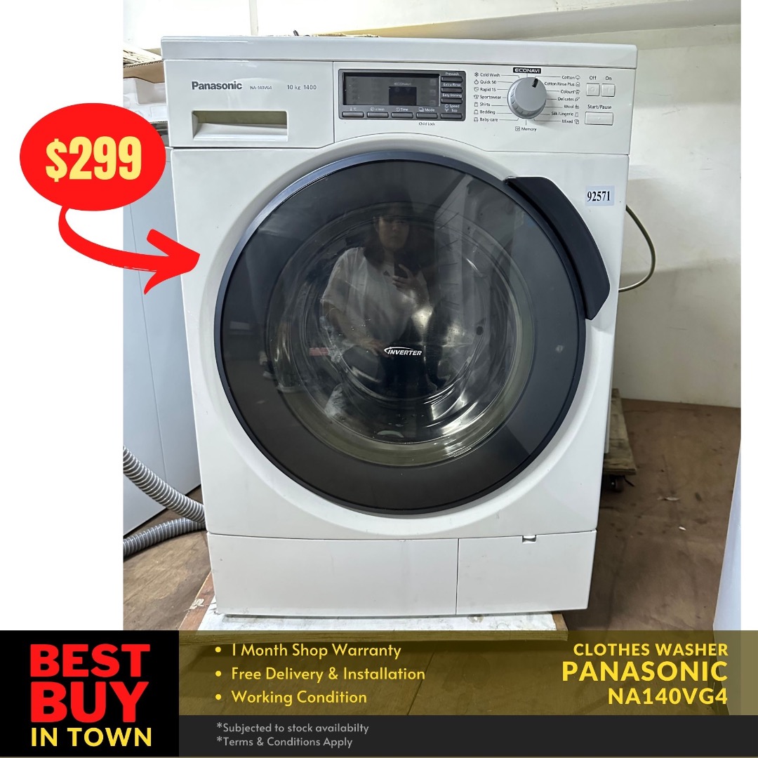 MUST BUY! Panasonic 10KG Front-Loader Washing Machine NA-140VG4 (92571), TV & Home Appliances ...