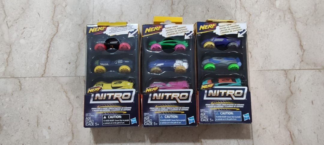 Nerf Nitro AeroFury Ramp Rage / Foam Car 3-pack, Hobbies & Toys, Toys ...