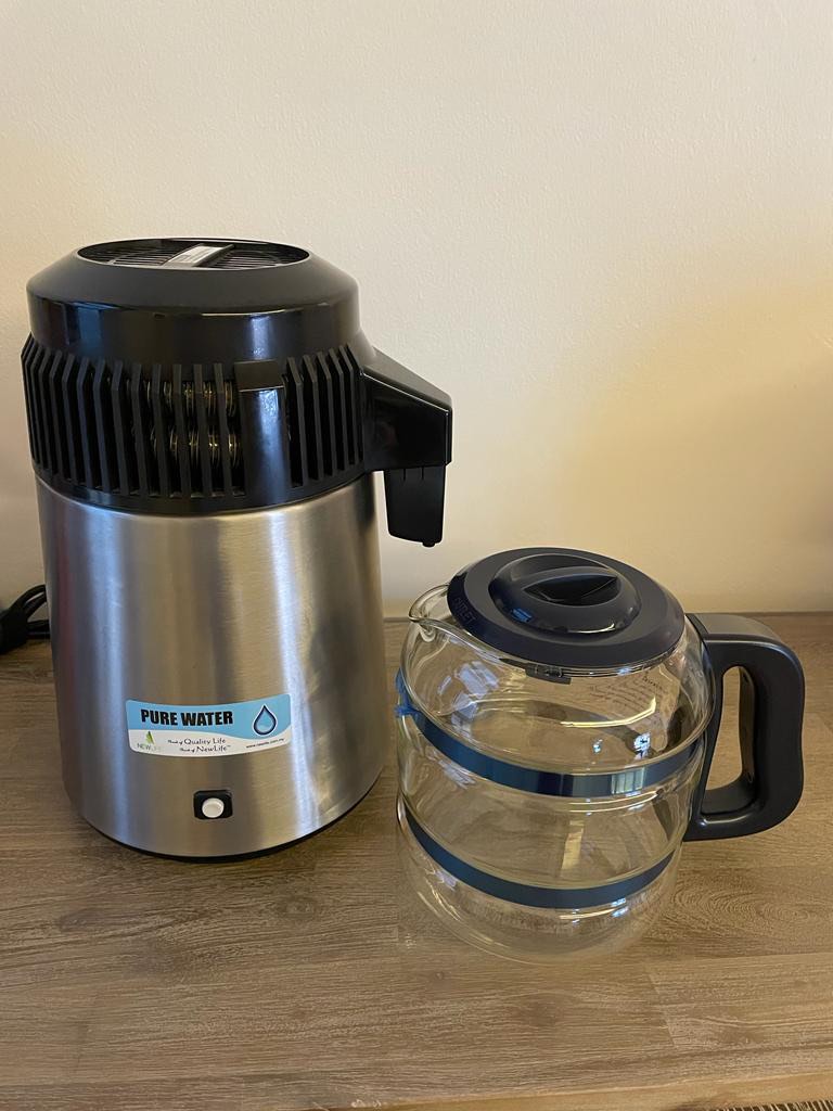 New life pure water distiller with glass bottle, TV & Home Appliances ...