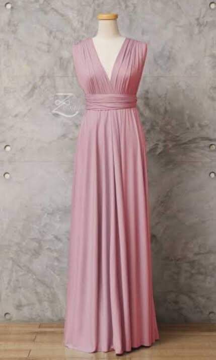 Old Rose/Nude Pink Infinity Gown, Women's Fashion, Dresses & Sets ...