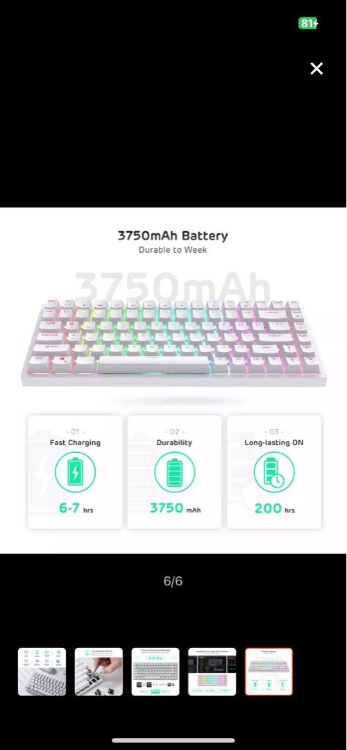Original ROYAL KLUDGE RK84 Mechanical Keyboard Hot swappable 84 keys ...