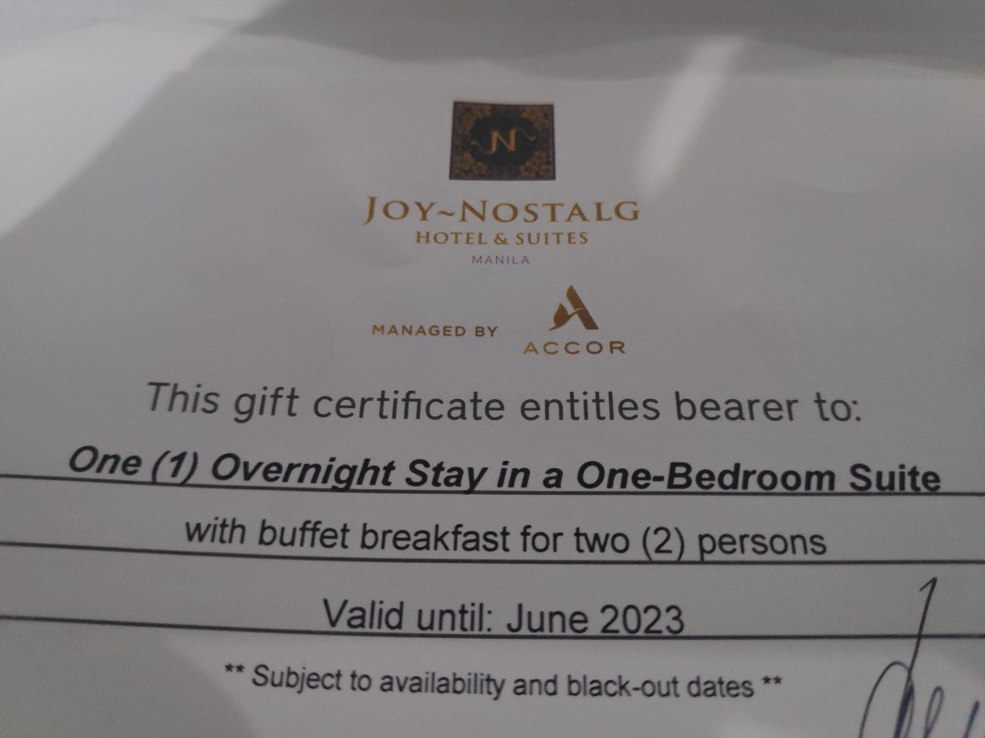 Overnight Stay at Joy Nostalg Hotel & Suites 5 Star Hotel, Tickets ...