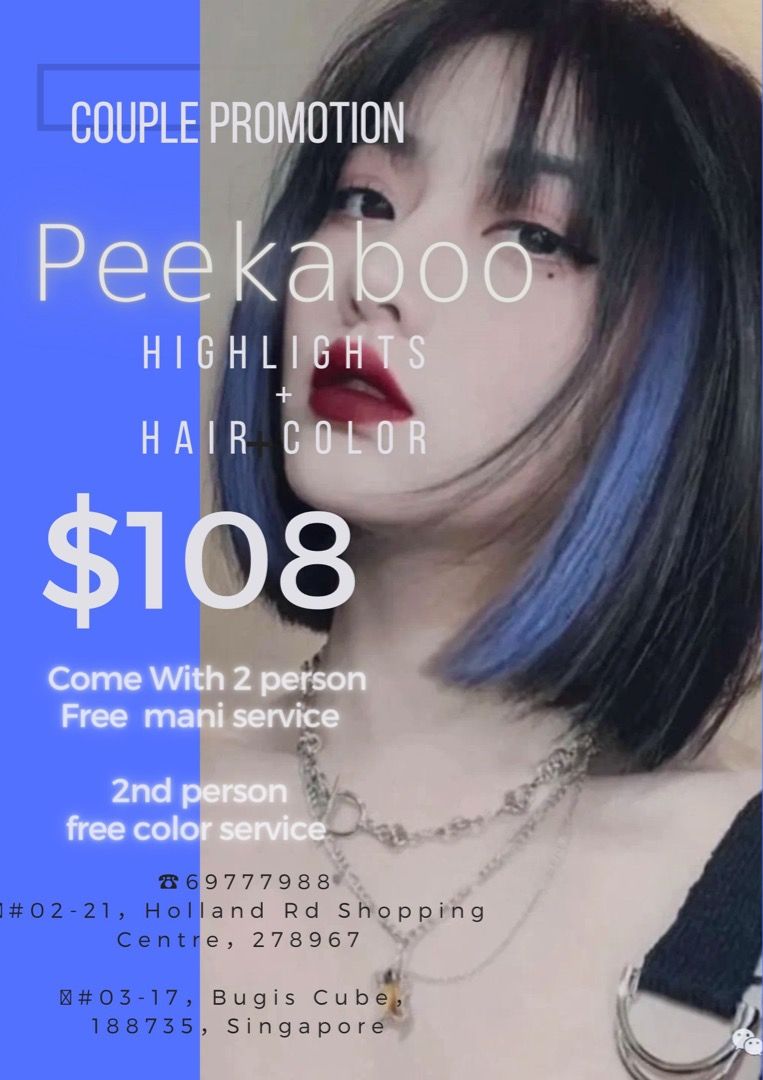 Peekaboo Highlight + Hair Colour, Lifestyle Services, Beauty & Health ...