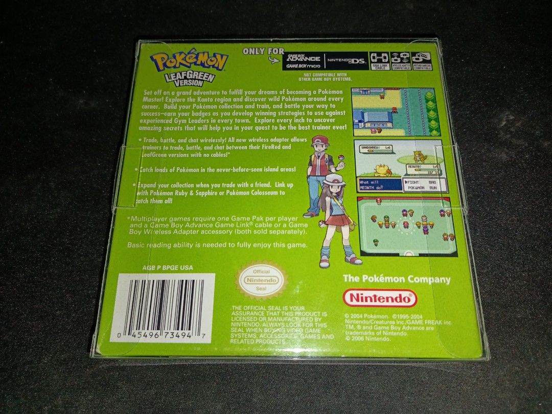 Pokemon LeafGreen for GBA (player's choice edition), Video Gaming ...