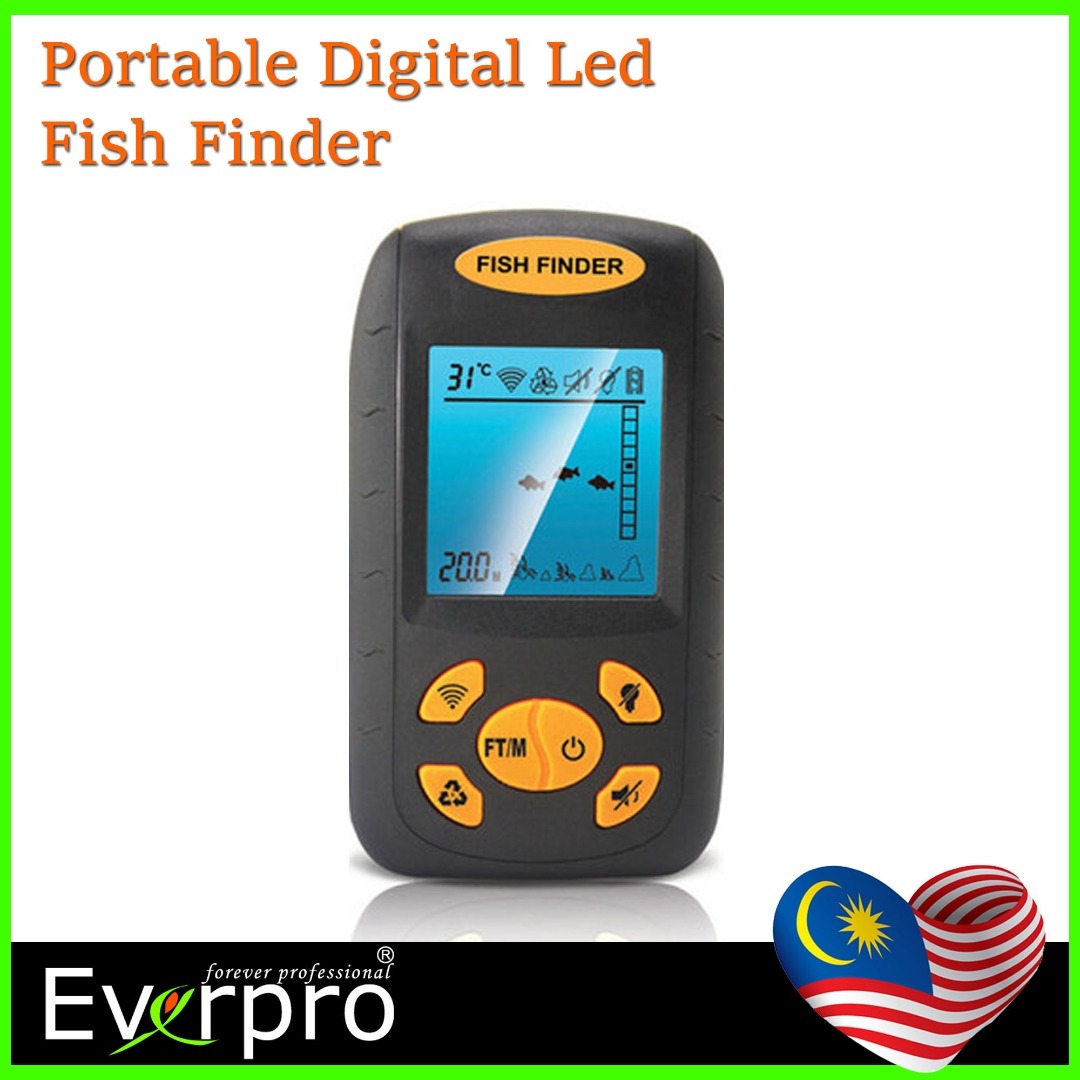 Portable Fish Finder with Sonar Transducer and LCD Display, Sports ...