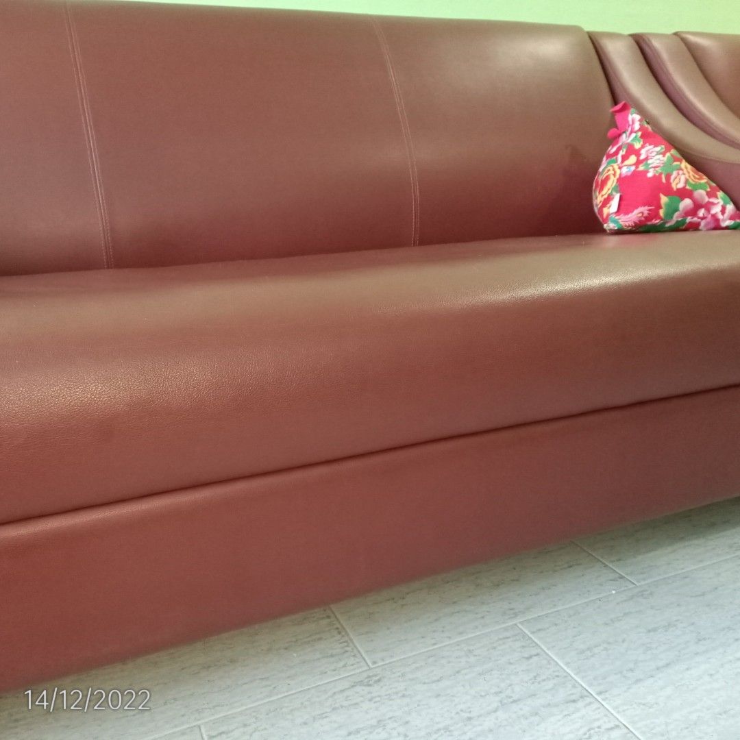 PVC 3 seater Sofa, Furniture & Home Living, Furniture, Sofas on Carousell
