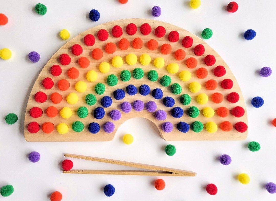 Rainbow Color Sorting Board Montessori, Babies & Kids, Infant Playtime ...