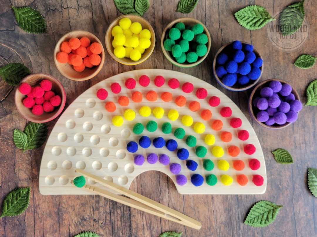 Rainbow Color Sorting Board Montessori, Babies & Kids, Infant Playtime ...