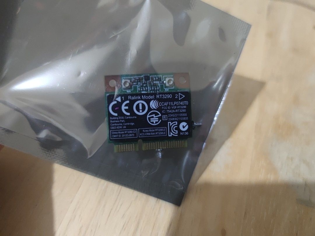 Ralink Model:RT3290 Mini PCI-E Wifi Card& Bluetooth Card, 電腦＆科技, 電腦周邊及 ...