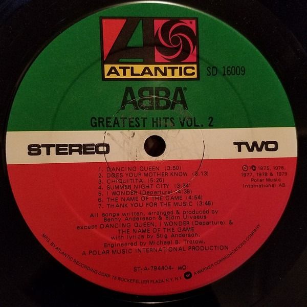 Rare! ABBA – Greatest Hits Vol. 2 Vinyl, LP, Compilation, MO - Monarch ...