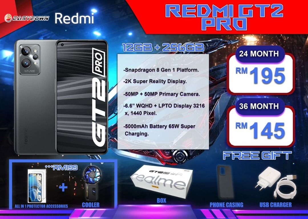 REDMI GT2 PRO 12+256GB | ANSURAN / INSTALLMENT / PAYLATER, Mobile ...