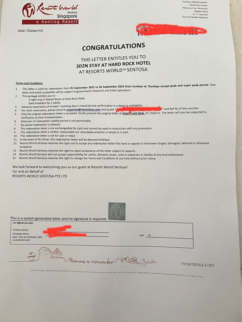 RWS Hard rock hotel 3D2N, Tickets & Vouchers, Local Attractions ...