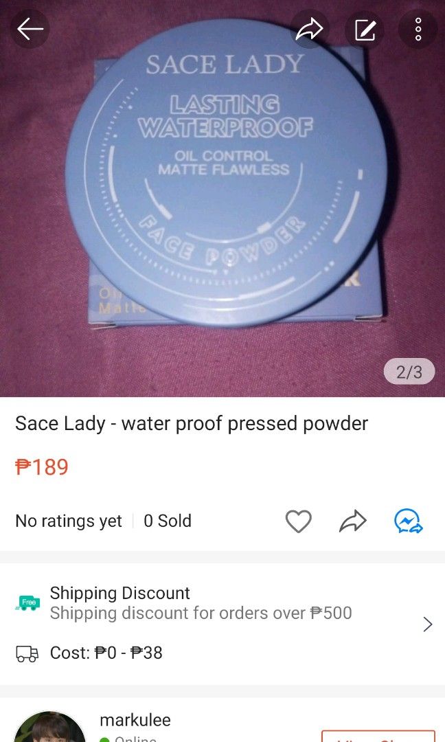 Sace lady - pressed powder shade#2, Beauty & Personal Care, Face, Makeup on Carousell