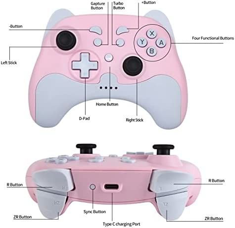 Sanliova Controller for Kids, Wireless Controller for Nintendo Switch ...