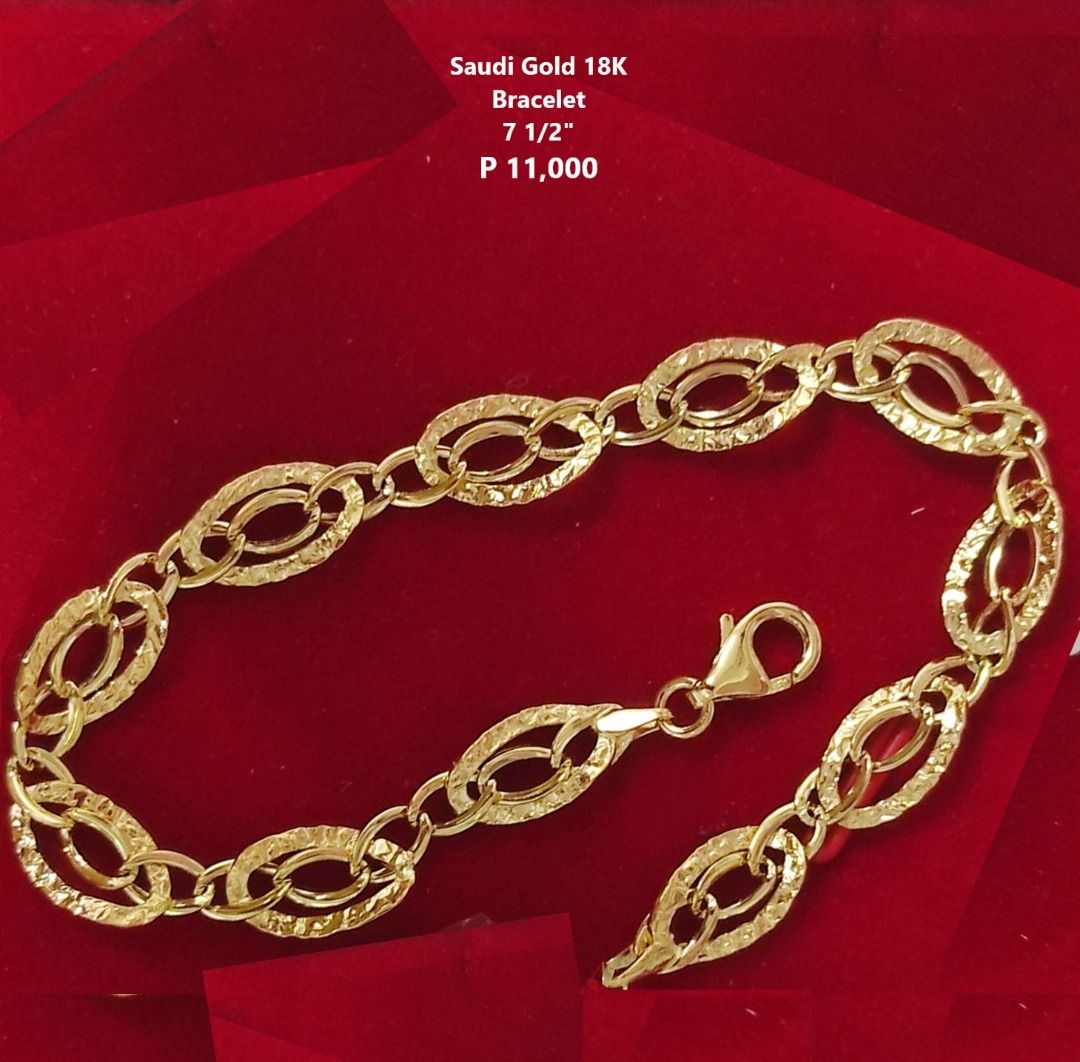 Saudi Gold 18K Bracelet, Women's Fashion, Jewelry & Organizers ...