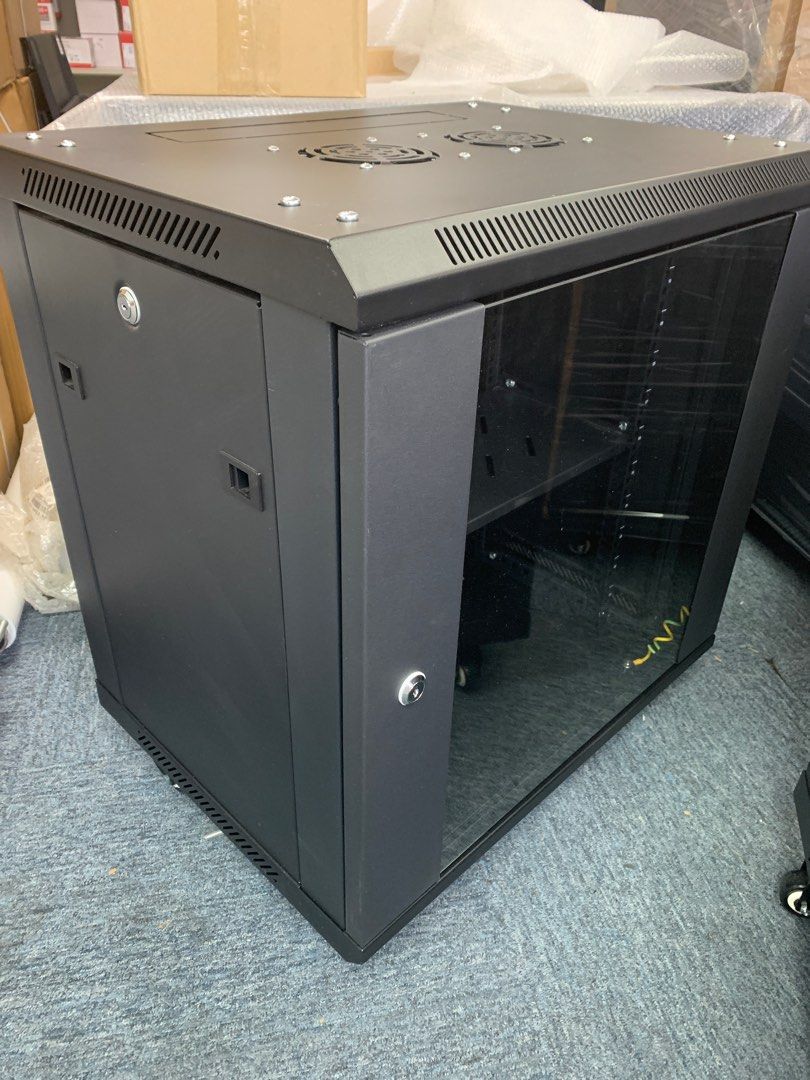 (Last unit) 12U 450mm depth server rack with castor wheels, Computers ...